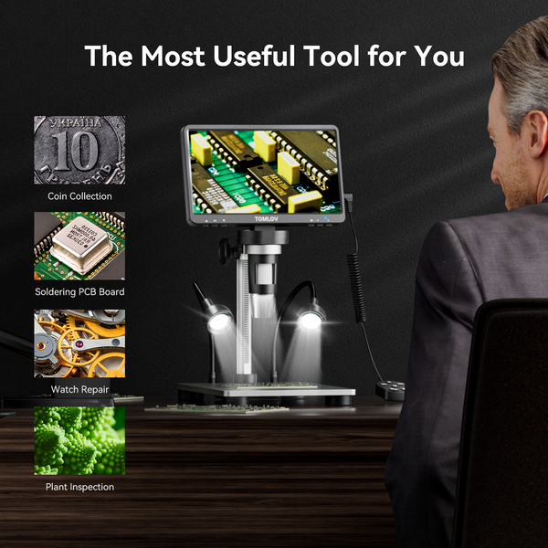 TOMLOV DM9 7" LCD Digital Microscope 1200X