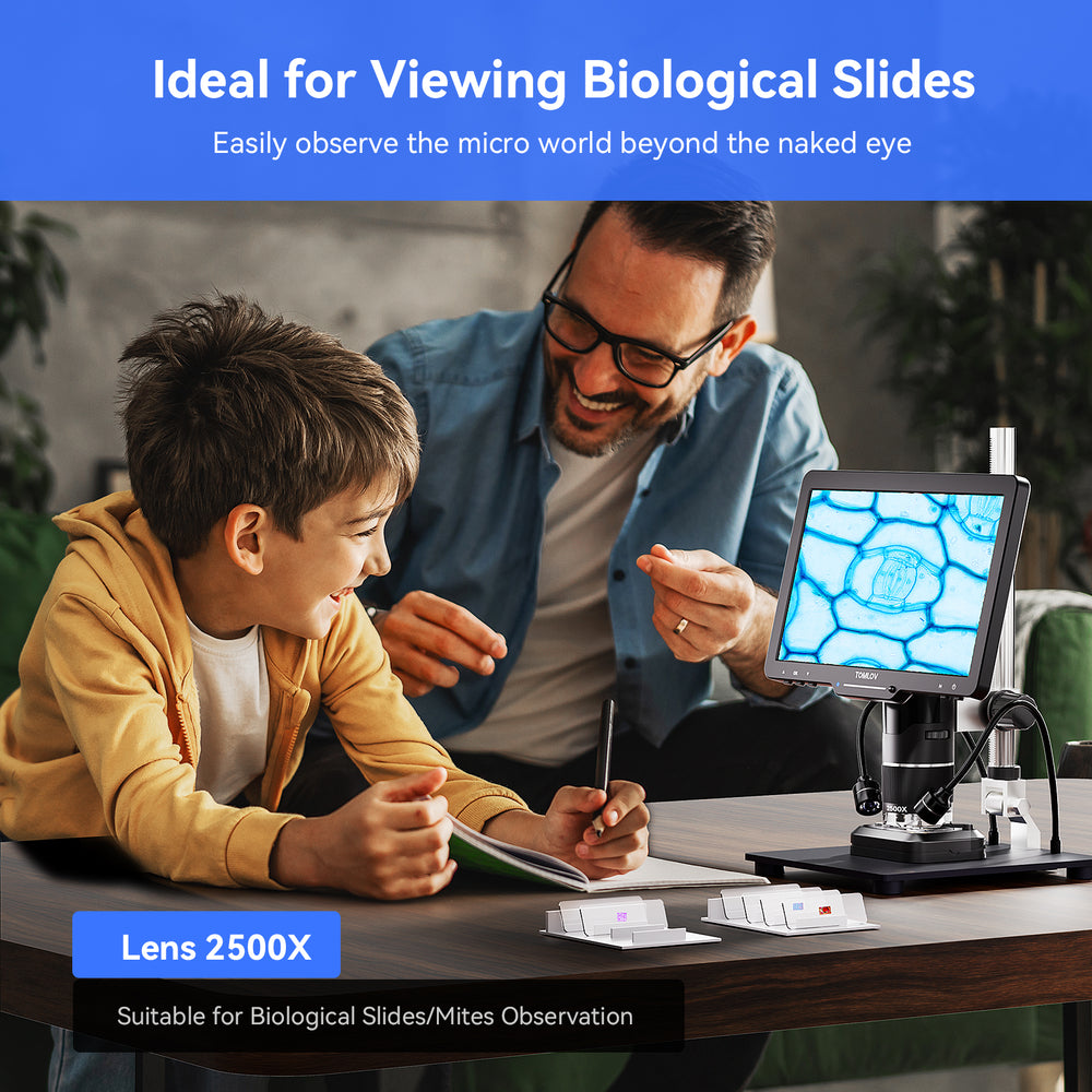TOMLOV TriL110 10.1" 2K HDMI Digital Microscope with 3 Lenses