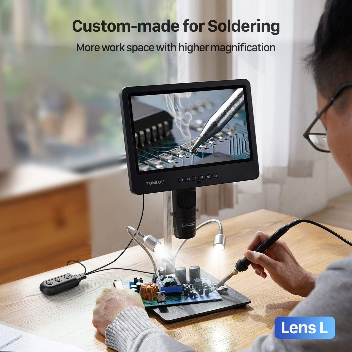 TOMLOV DM602 Pro 10.1" HDMI Digital Microscope – 2000X Zoom