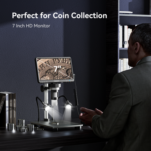 TOMLOV DM9 7" LCD Digital Microscope 1200X