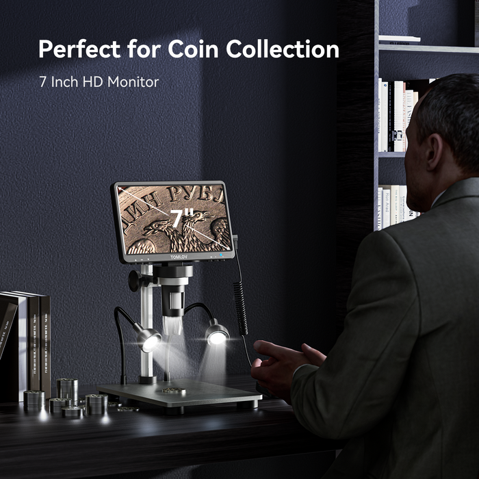 TOMLOV DM9 7" LCD Digital Microscope 1200X