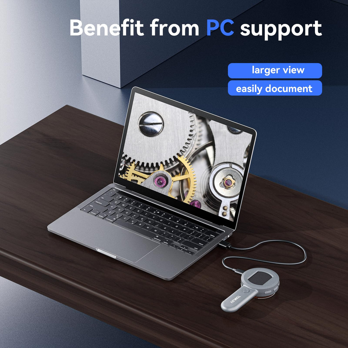 TOMLOV P10 2" LCD Digital Microscope 100X Pocket Magnifying Glass with