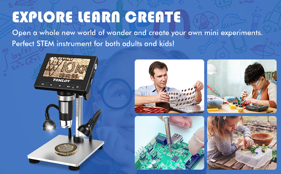 TOMLOV DM4S Microscope 1000X LCD Digital Microscope