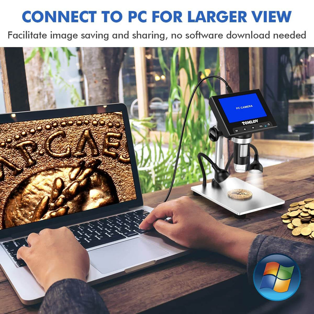 TOMLOV DM4S Microscope 1000X LCD Digital Microscope