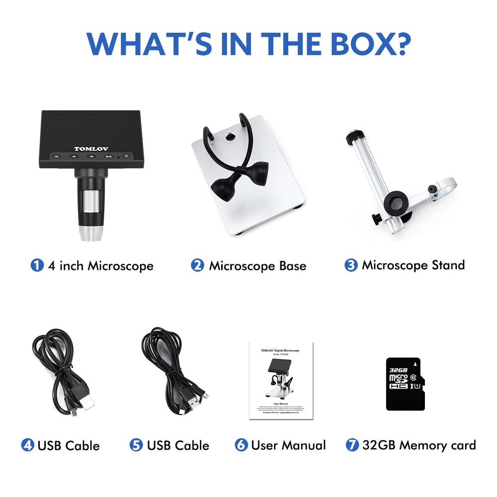 TOMLOV DM4S Microscope 1000X LCD Digital Microscope